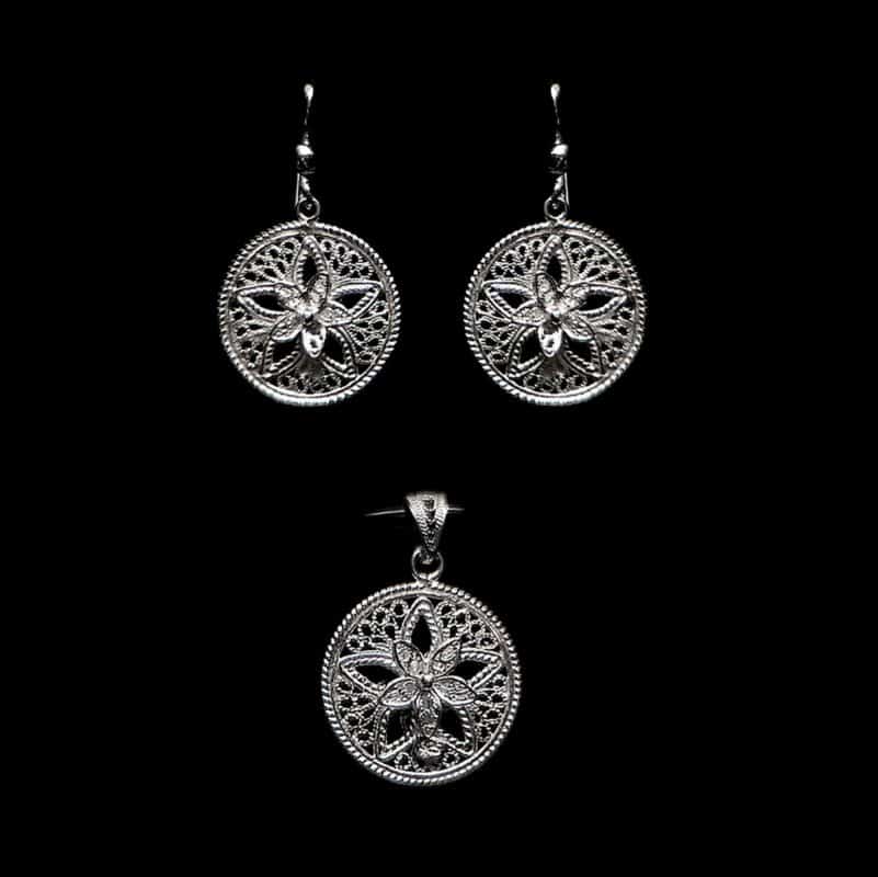 Handmade Set "Sun" - Lefkara Silver Jewellery