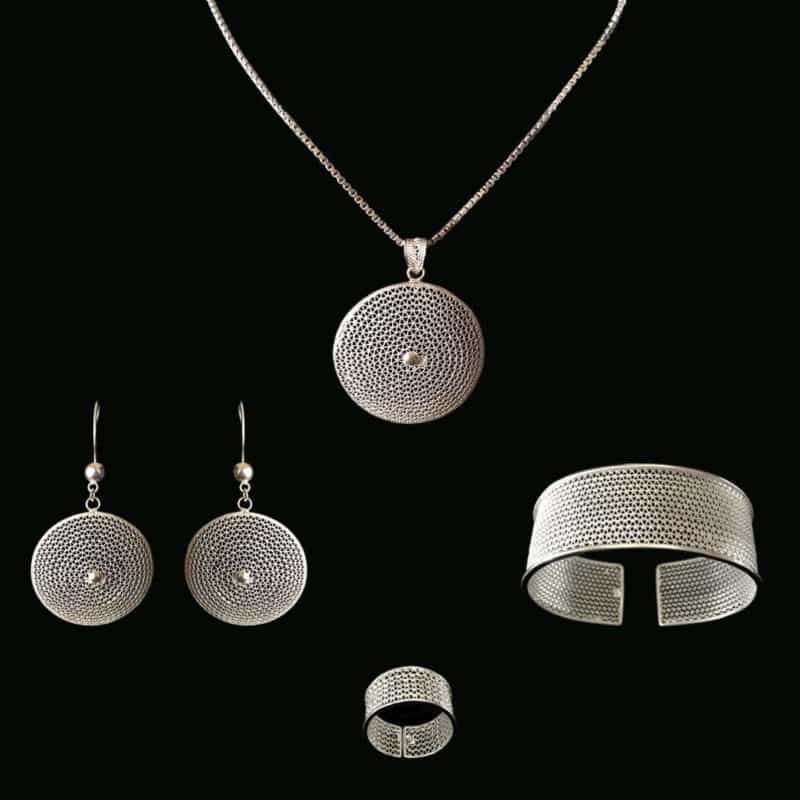 Handmade Set "Droplet" - Lefkara Silver Jewellery